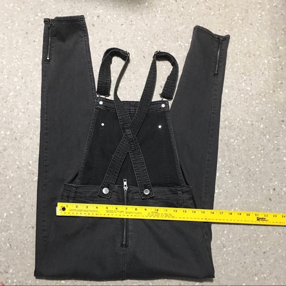 Jeans | Black Bib Overalls Coveralls Leg Zipper Metal Accents Euc ...